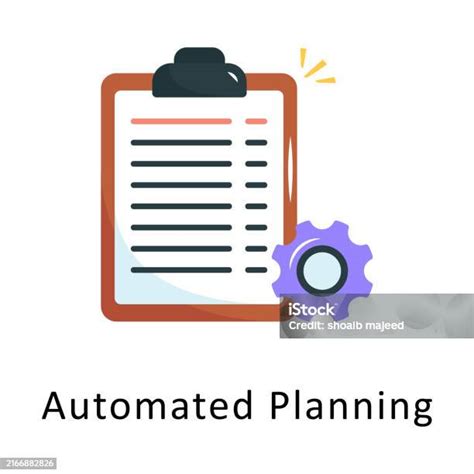 자동화 된 계획 벡터 플랫 아이콘 디자인 일러스트 일러스트 흰색 배경 Eps 10 파일에 기호 개념에 대한 스톡 벡터 아트 및