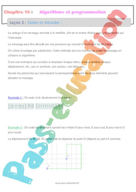 Séquence Fiche De Préparation Coder Et Décoder 5ème Pdf à Imprimer