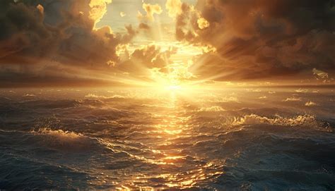 In The Middle Of The Sea Landscape Sky Panorama Light Movie Scene Macos Background Premium Ai