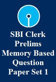 SBI Clerk Prelims Memory Based Paper Set