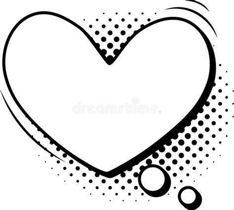 Comic Heart Shaped Speech Bubble Is Exploding With Halftone Dots And Speed Lines Symbolizing