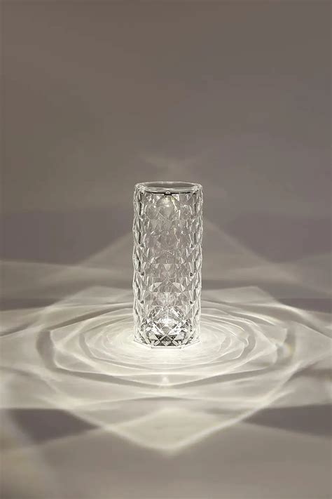 چراغ رومیزی کریستالی چراغ رز الماسی، لامپ های ال ای دی 3 جهته کم نور برای میهمانی شام دفتر اتاق