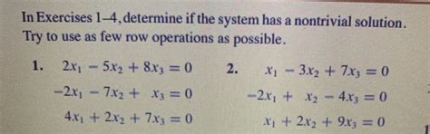 Solved In Exercises Determine If The System Has A Chegg