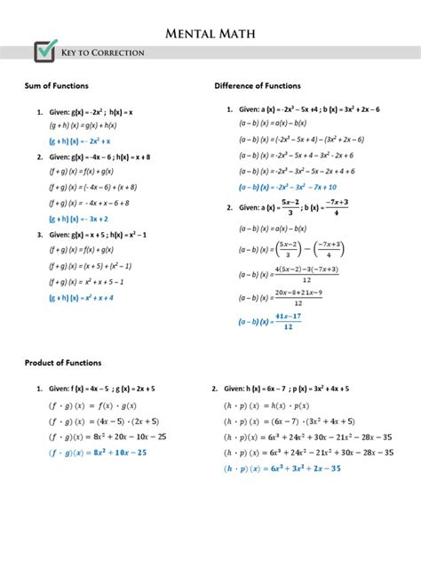 Sum And Difference Of Functions Working With Addition Subtraction Multiplication And