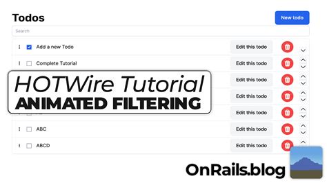 animate filtering data in hotwire blogging on rails