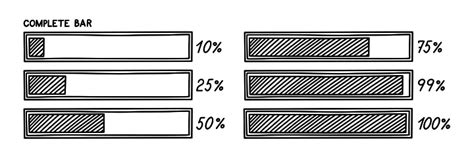 백분율로 막대를 로드합니다 완료 상태인 인포그래픽 디자인 요소입니다 손으로 그린 벡터 일러스트레이션 개념에 대한 스톡 벡터 아트 및 기타 이미지 Istock