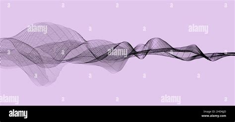 Abstract Dark Wireframe Waveform Or Polygonal Structure On Pink Background Visualization Of