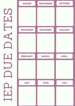 IEP Due Dates By A Brave Bear Teachers Pay Teachers