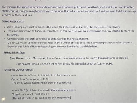 solved you may use the same unix commands in question 2 but