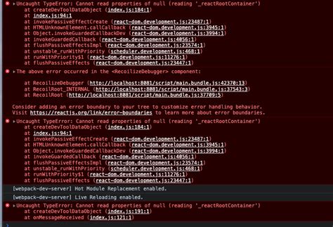 typeerror： cannot read properties of null reading reactrootcontainer at