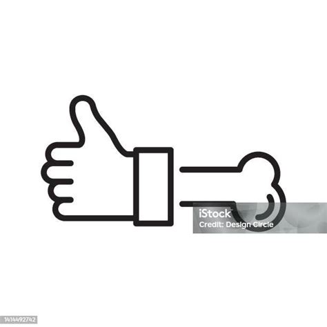 엄지 손가락 위로 벡터 개요 아이콘 디자인 그림 흰색 배경에 할로윈 기호 Eps 10 파일 1위에 대한 스톡 벡터 아트 및 기타 이미지 Istock