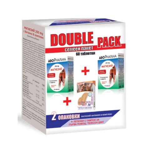 Abopharma Магнезий с витамин В комплекс 2 опаковки х 30 табл. + лепенки ...