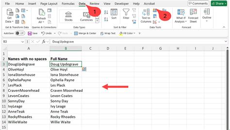 how to quickly add spaces between words in excel za