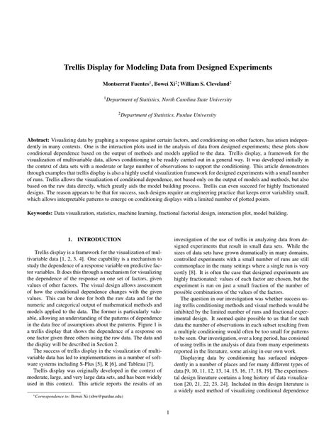 PDF Trellis Display For Modeling Data From Designed Experiments
