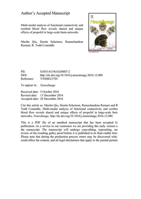 Solution Multi Modal Analysis Of Functional Connectivity And Cerebral
