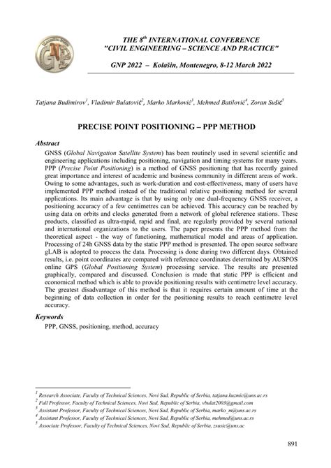 Pdf Precise Point Positioning Ppp Method