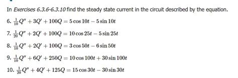 Solved In Exercises 6 3 6 6 3 10 Find The Steady State Chegg Com