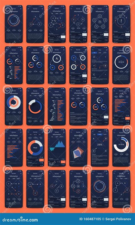 Diversas Pantallas De UI De UX Del GUI E Iconos Planos Del Web Para