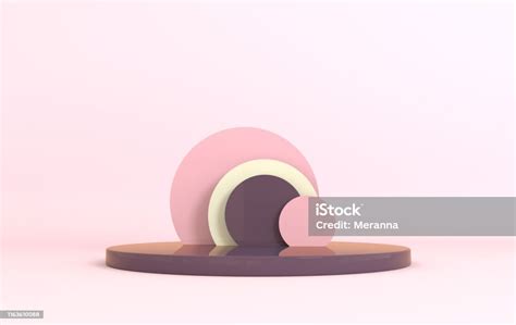 기하학적 모양 바닥에 연단 3d 렌더링 스튜디오 제품 프리젠 테이션 모의 배경을위한 플랫폼 세트 현대 최소한의 디자인 파스텔 색상의 추상적 인 구성 0명에 대한 스톡 사진