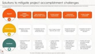 Solutions To Mitigate Project Accomplishment Challenges PPT Presentation