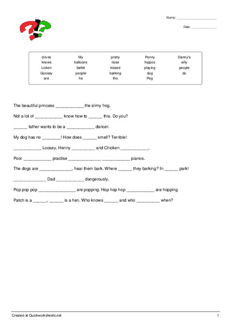 Untitled Worksheet Cloze Test Worksheet Quickworksheets