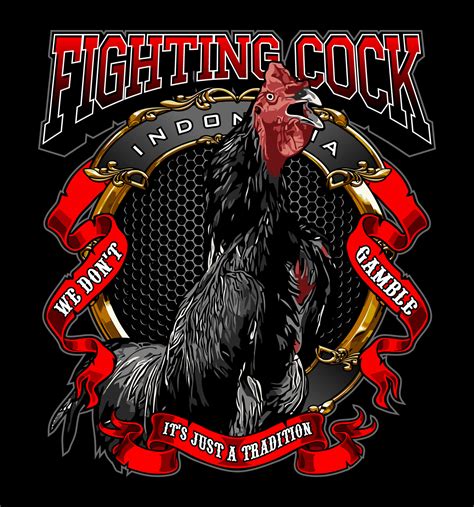 Cock Fighting And Ribbon Vector Art At Vecteezy