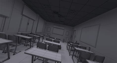 Classroom 02 3d Model 99 3ds Obj Fbx Max Free3d