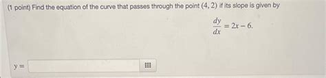 Solved Point Find The Equation Of The Curve That Passes Chegg