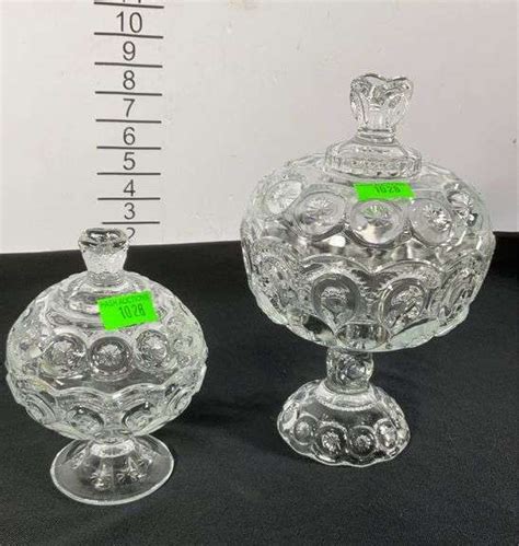 2 Le Smith Glass Compote Dishes Hash Auctions