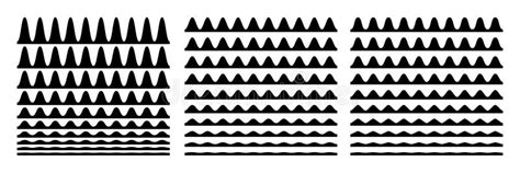 A Set Of Wavy Zigzag Horizontal Wiggly Lines Stock Vector Illustration Of Jagged Amplitude