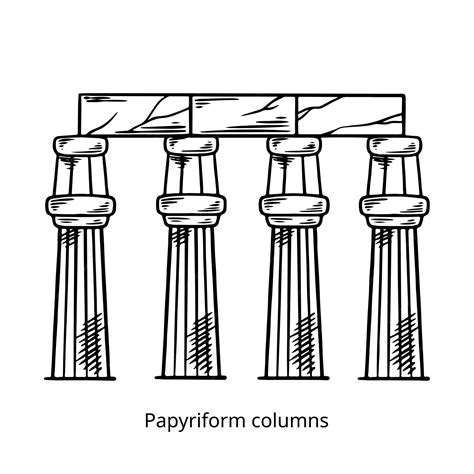 Premium Vector Papyriform Columns Hand Drawing Sketch Vector Illustration History Building