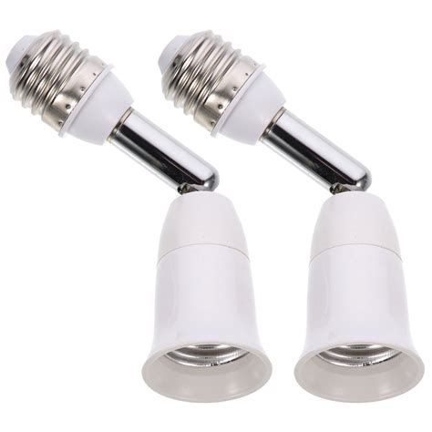 2pcs Light Bulb Socket Extender Bendable Light Socket Adapter Light Bulb Adapter E27 E27