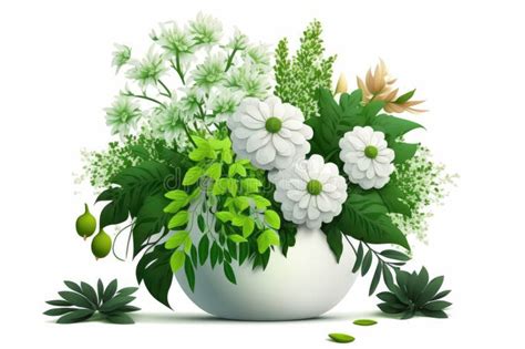 Lovely Flowers In A Vase On A White Backdrop Stock Illustration Illustration Of Black