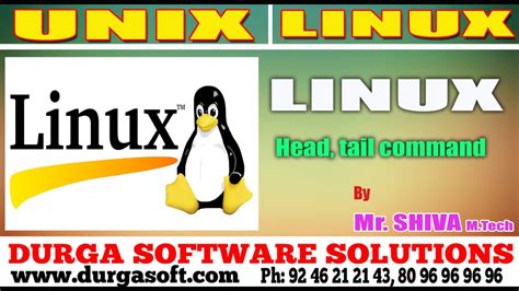 Linux Unix Tutorial Head Tail Commands By Shiva Youtube