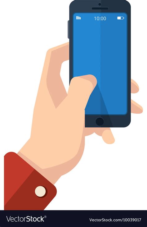 Hand Holding Smartphone Icon Royalty Free Vector Image