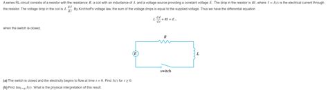 Solved The Resistor The Voltage Drop In The Coil Is