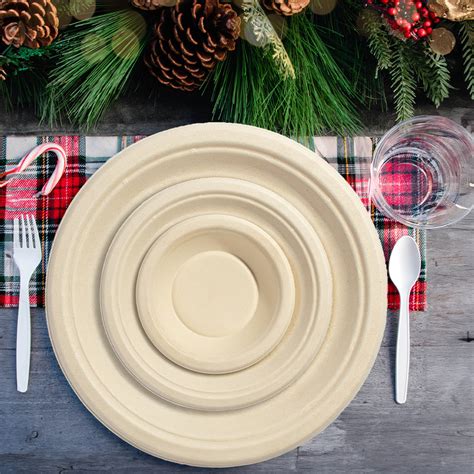 Round Compostable Dinnerware Set Ecosoul Home