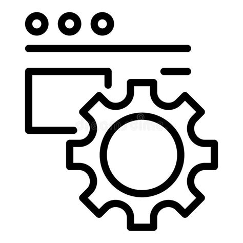 Api Gear Icon Outline Style Stock Vector Illustration Of Isolated