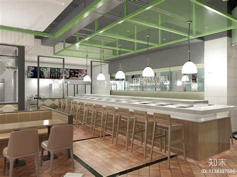 现代旋转自助小型火锅店3d模型下载【id1138397686】知末3d模型网