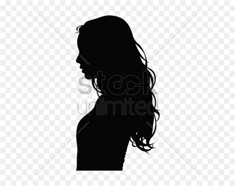 Long Hair Girl Silhouette Hd Png Download Vhv