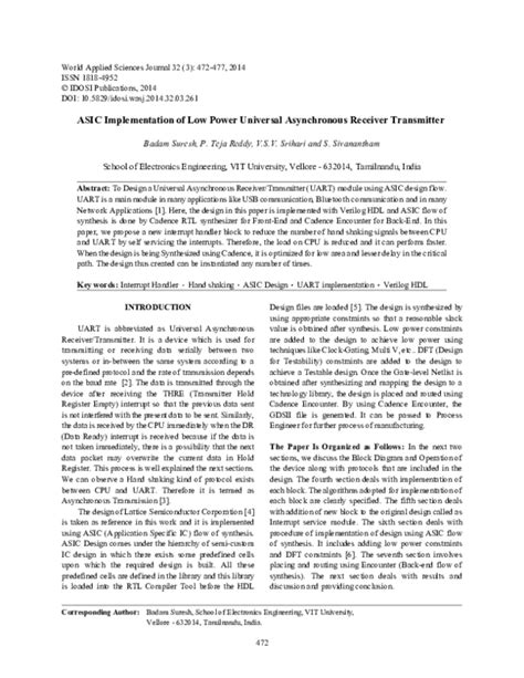 Pdf Fpga Implementation Of Universal Asynchronous Transmitter And