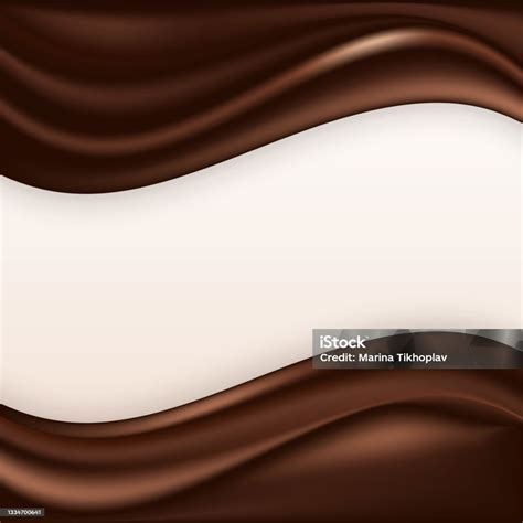 초콜릿 물결 모양의 소용돌이 배경 추상적인 사틴 초콜릿 파도 벡터 일러스트레이션 초콜릿에 대한 스톡 벡터 아트 및 기타 이미지 초콜릿 파도 패턴 밀크 초콜릿 Istock