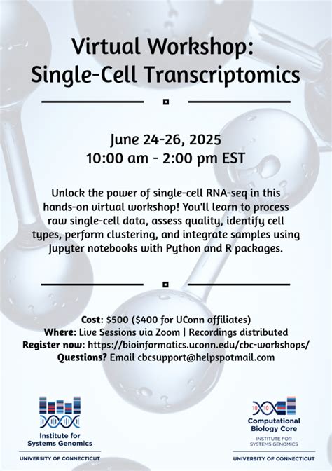 Register Now Virtual Single Cell Transcriptomics Workshop Computational Biology Core