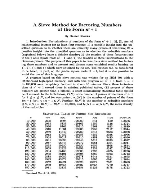A Sieve Method For Factoring Numbers Of The Form N2 L Pdf Prime Number Factorization