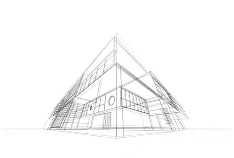 Premium Photo Architecture Blueprint On White Background Building