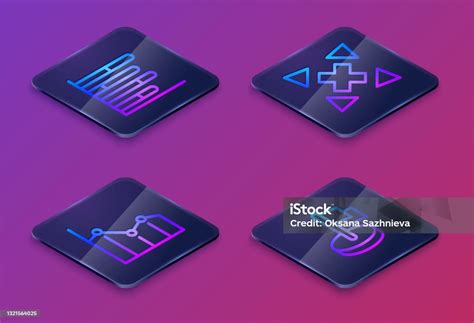 등분성 선 원형 차트 인포그래픽을 설정 여러 가지 방법 방향 화살표 및 플래그 파란색 정사각형 버튼 벡터 3차원 형태에 대한 스톡 벡터 아트 및 기타 이미지 Istock