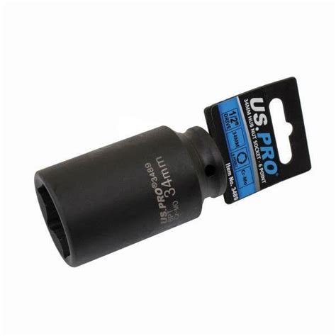 Us Pro Tools 34mm 12 Dr 6 Point Deep Hub Nut Socket Gearbox Etc