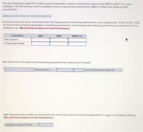 solved the accompanying data file contains annual population