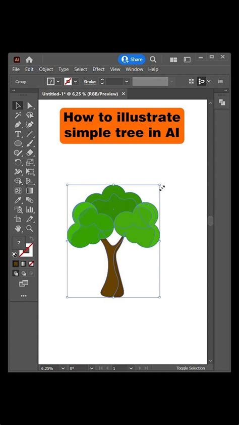 How To Illustrate Simple Tree In Adobe Illustrator Video Adobe Illustrator Tutorials Adobe