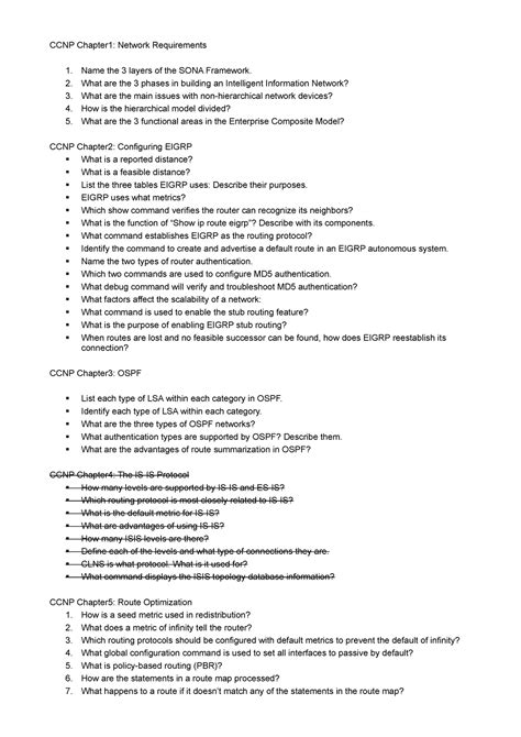 CCNP Sample Written Exam Questions CCNP Chapter Network Requirements Name The Layers Of